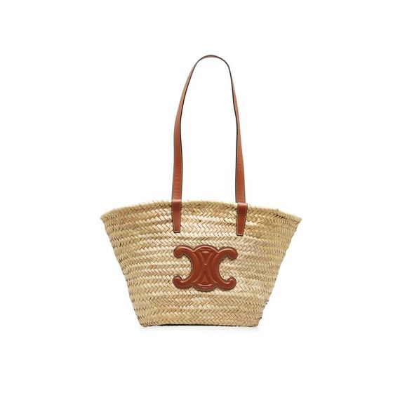 Celine | Bags | Celine Woven Raffia Tote With Leather Trim | Poshmark